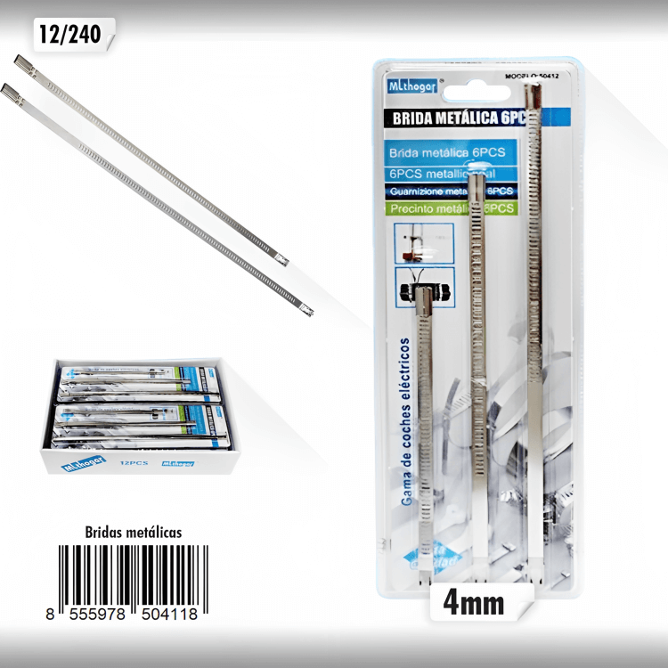 Cintillo de Amarre Metálico 4mm - 6 piezas | leimport.pe